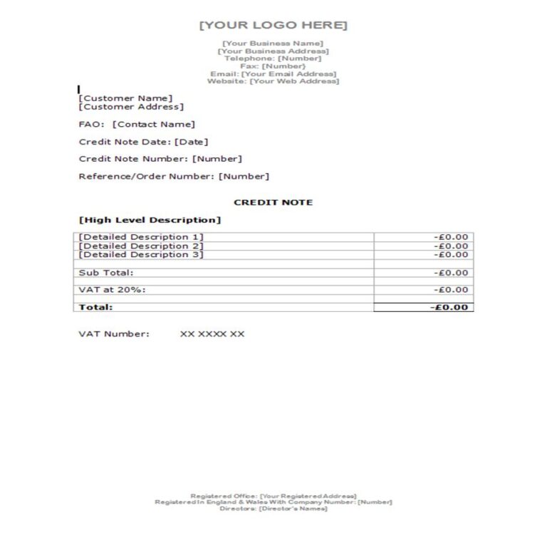 Standard Invoice Template (Excel)