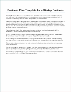 Startup Business Plan Template