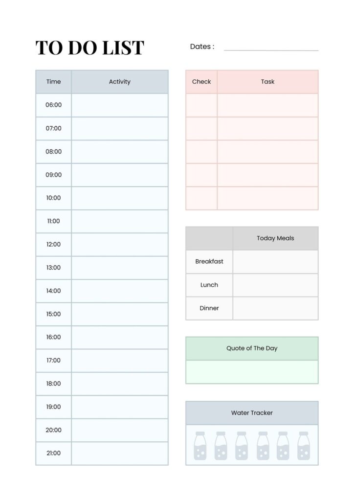 Free Printable Task List Template