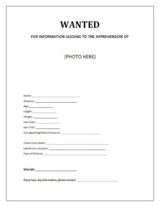 Free Customizable Wanted Poster Template