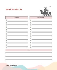 Printable Work To-Do List Template