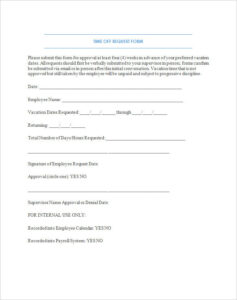 Printable Employee Time Off Request Form