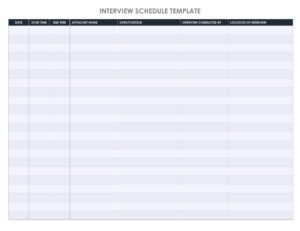 Free Printable Interview Schedule Template